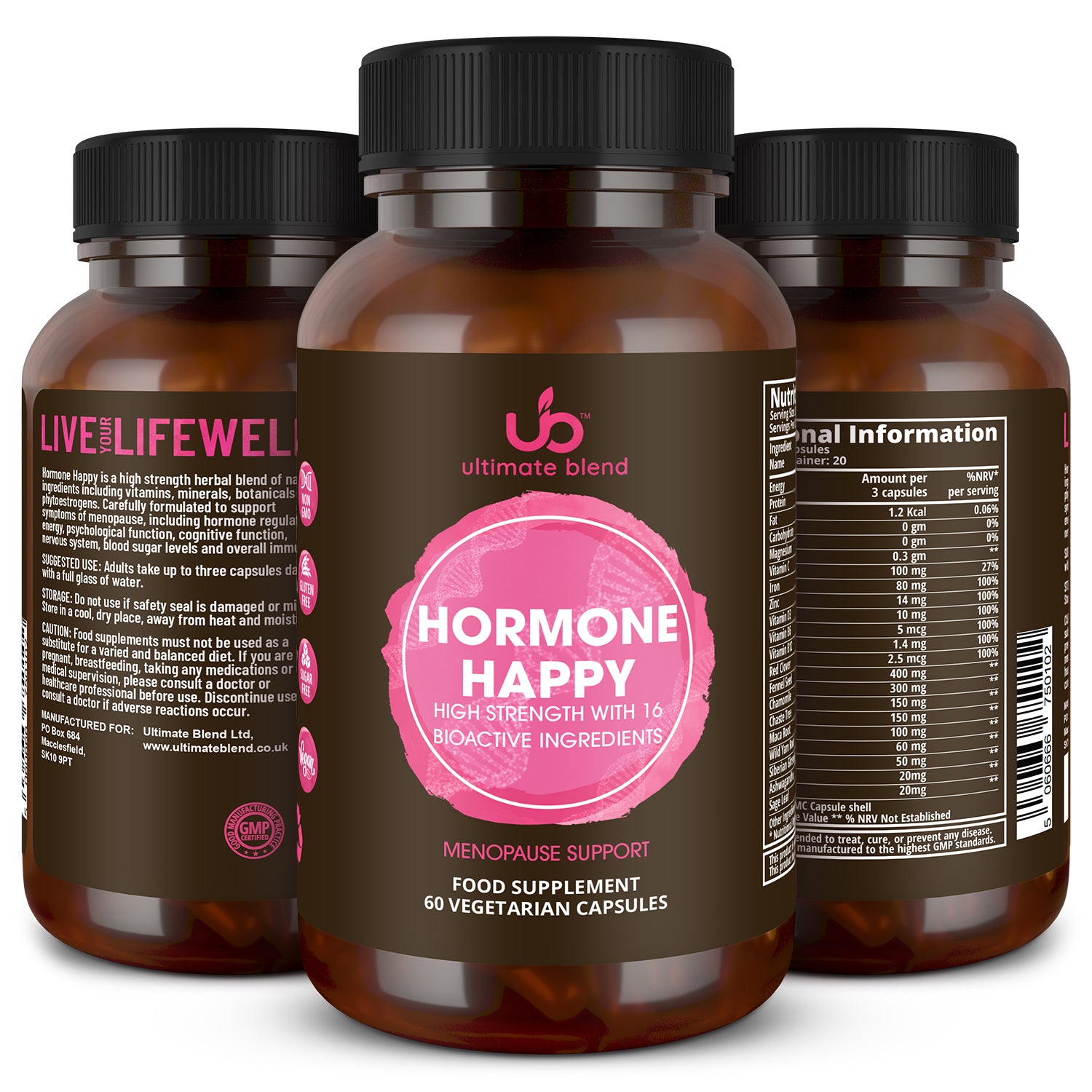 Hormone Happy High Strength with 16 Bioactive Ingredients – Ultimate ...